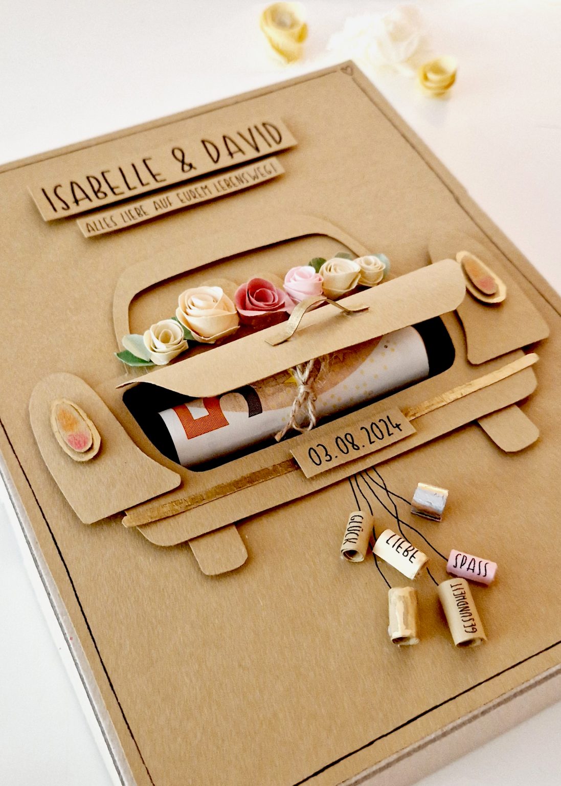 Geldgeschenk Hochzeitsauto: DIY Geldgeschenk zur Hochzeit